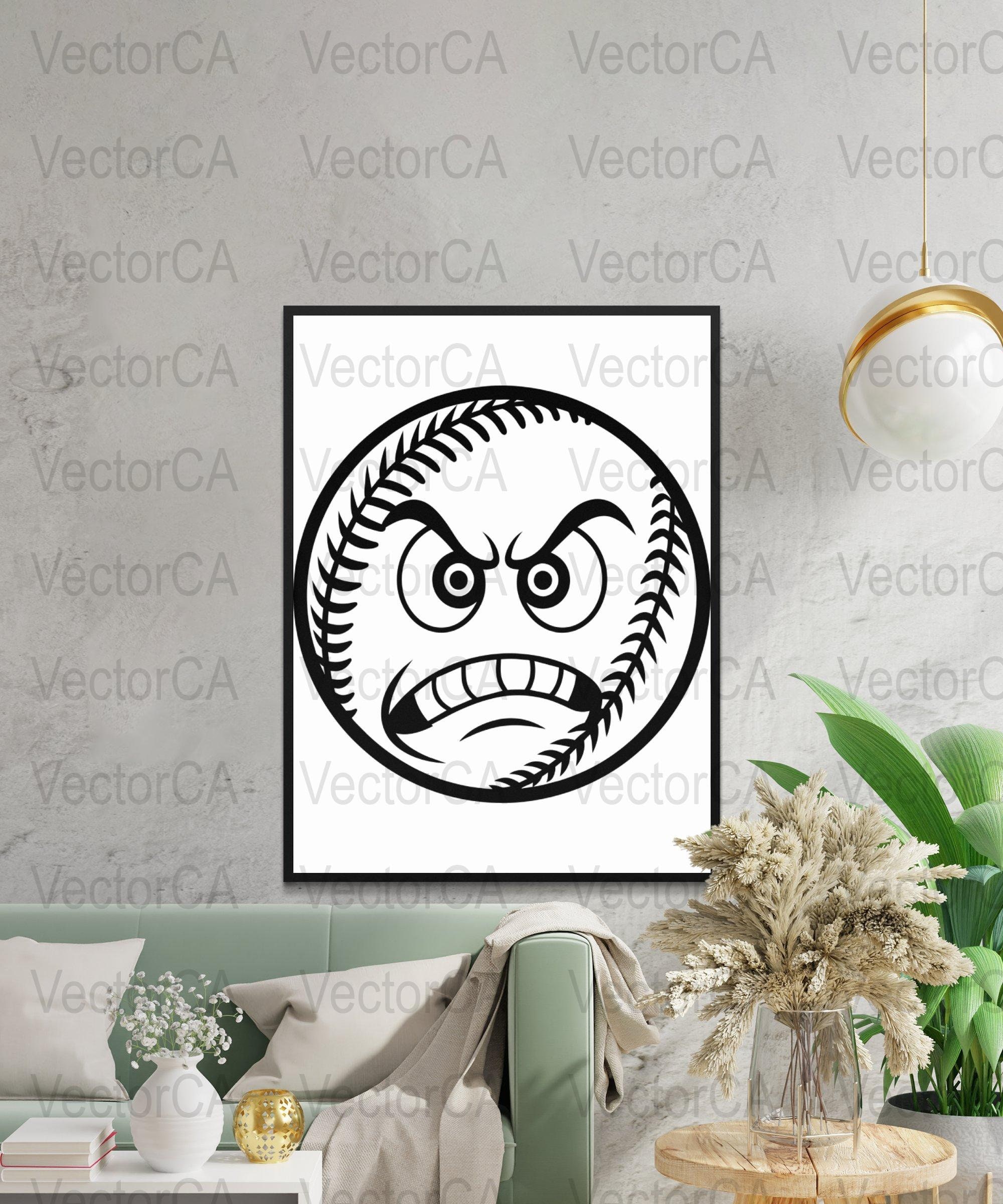 Angry Baseball SVG PNG Digital Image, Sports Graphic Design, Instant ...