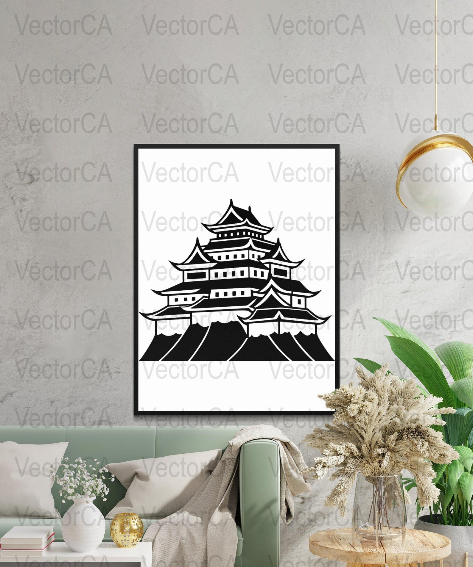 Japanese Castle SVG PNG Digital Image, Instant Download Graphic Design ...