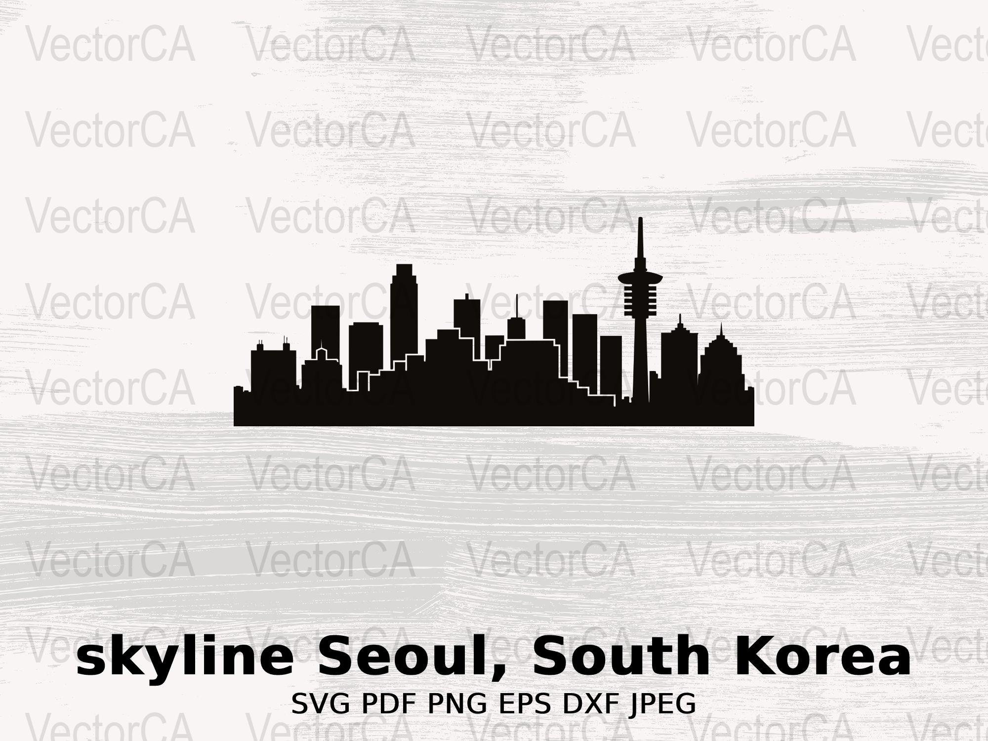 Seoul Skyline SVG, Digital Download, South Korea Cityscape Vector Image ...