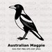 Australian Magpie SVG, Cricut Compatible, Digital Instant Download, Cut ...