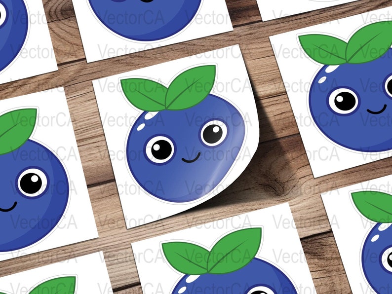 Kawaii Blueberry Svg Vector Art, Cutting Files for Silhouette Cameo ...