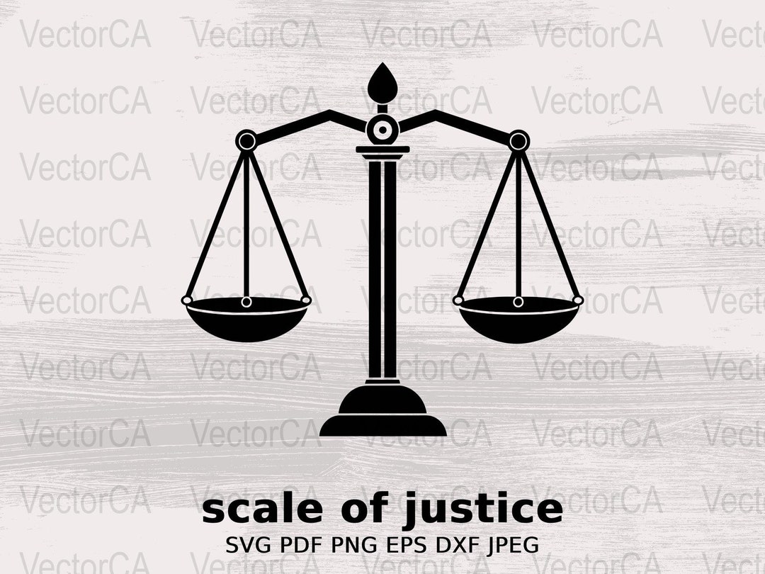 Justice Scale SVG Image Digital Download, Legal Balance Illustration ...
