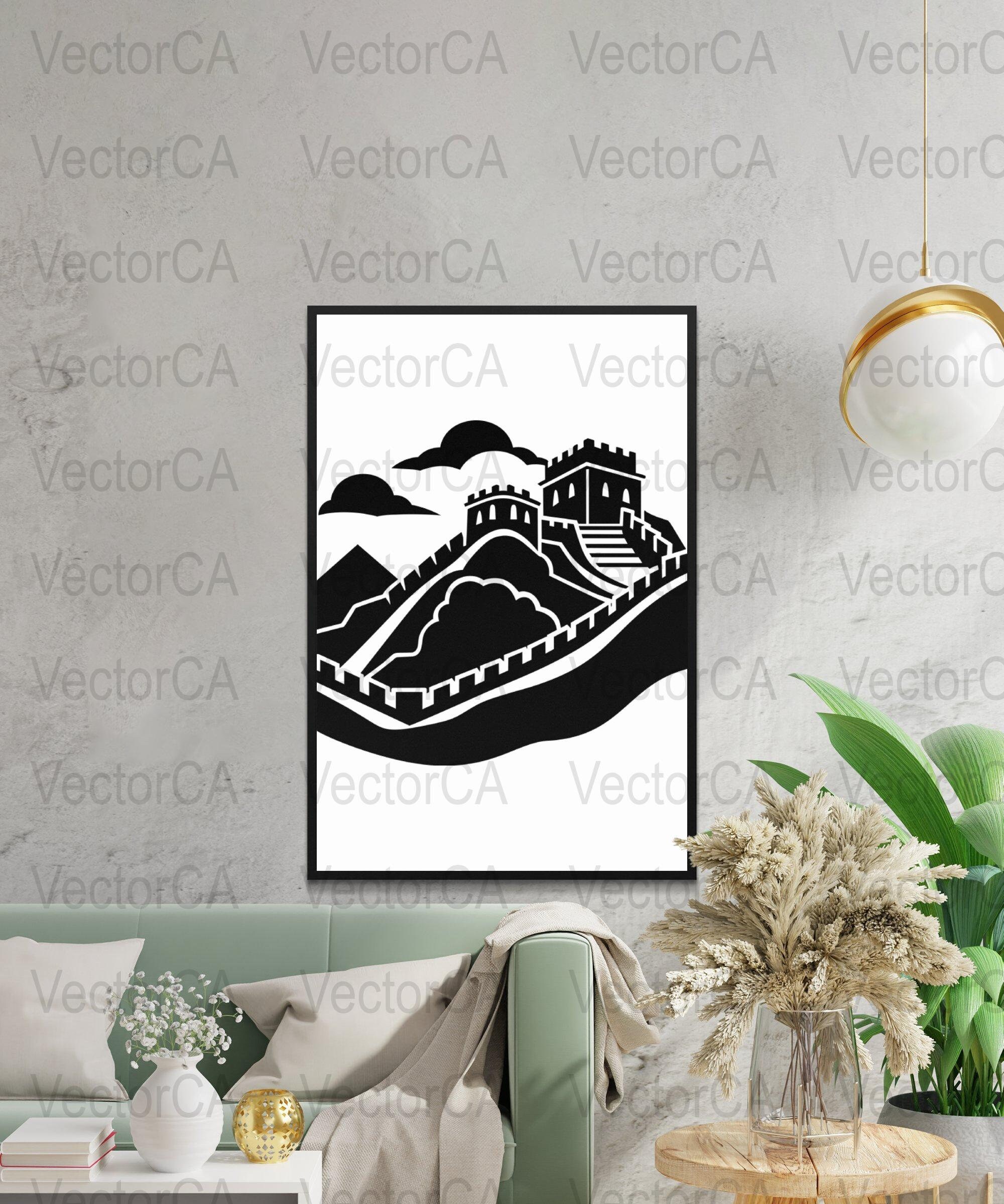 Great Wall of China SVG, Digital Download, Vector Illustration, Chinese ...