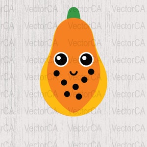 Kawaii Papaya SVG Vector Cutting File, Commercial Use, Cutting Files ...