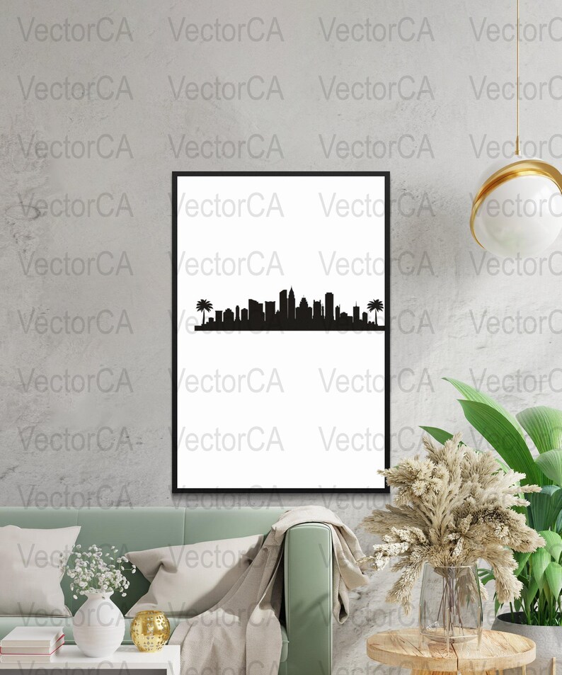 Miami Skyline SVG, USA Cityscape Digital Art, Miami Vector Image ...