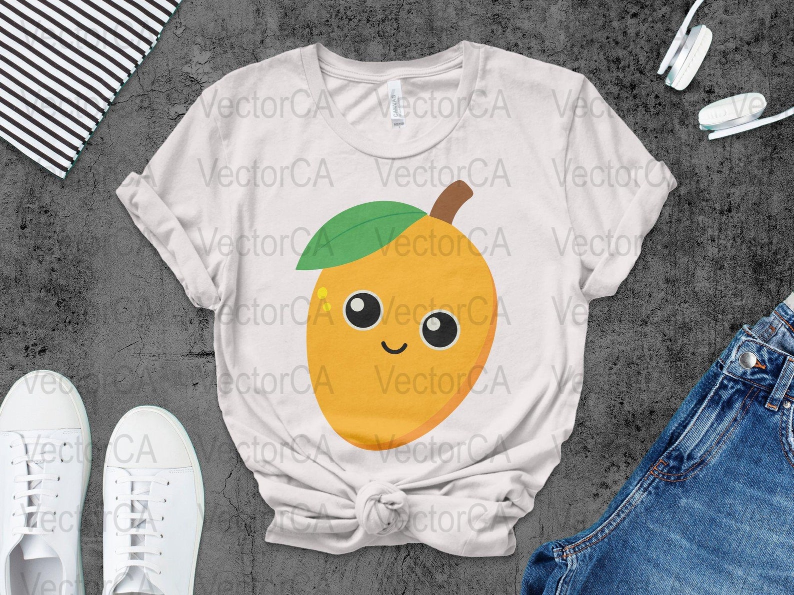 Kawaii Mango SVG Vector Cutting Files, Silhouette Cameo,scanncut ...