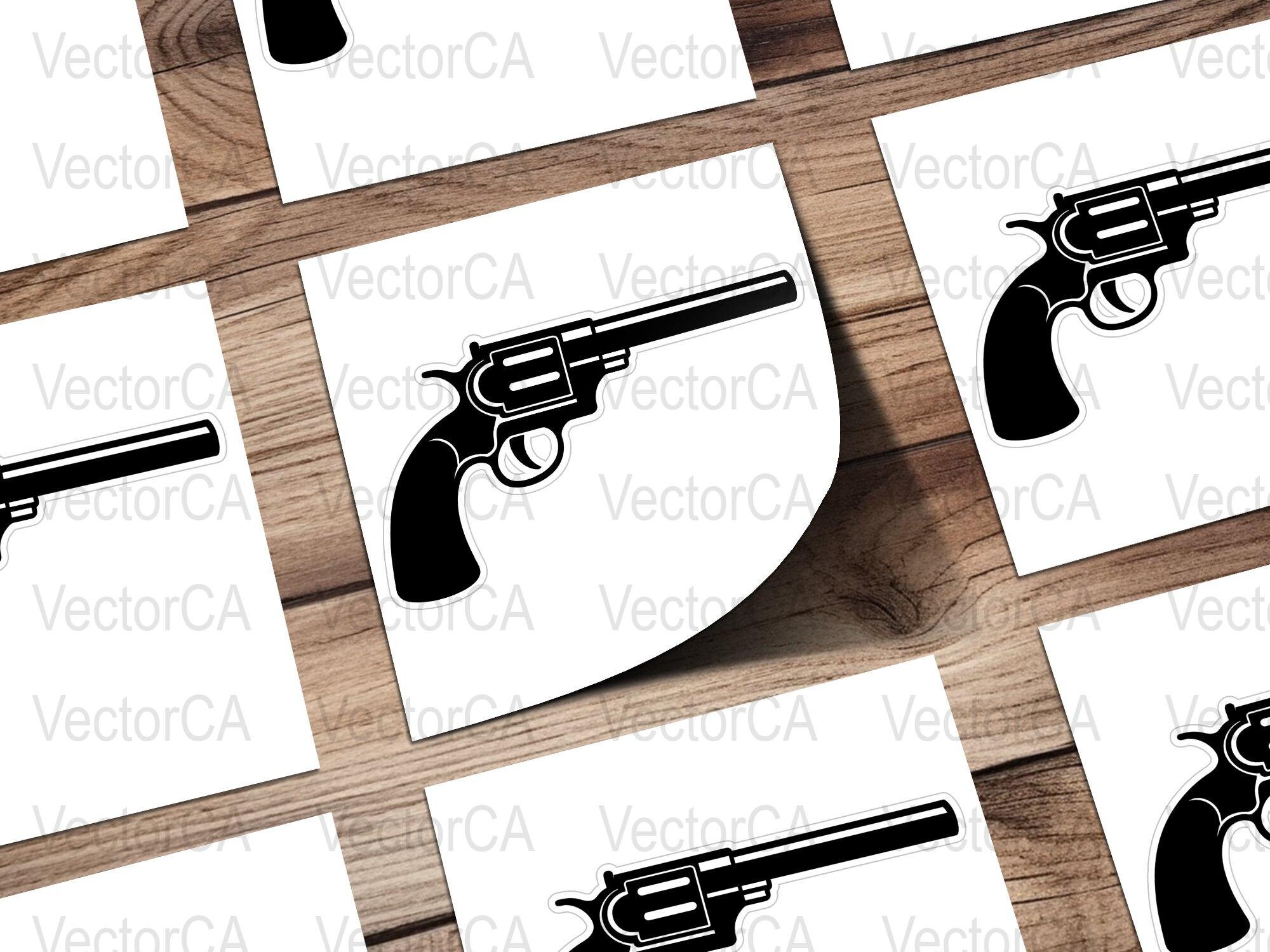 Revolver Gun SVG PNG Digital Download, Cricut Compatible Gun Image, DIY ...
