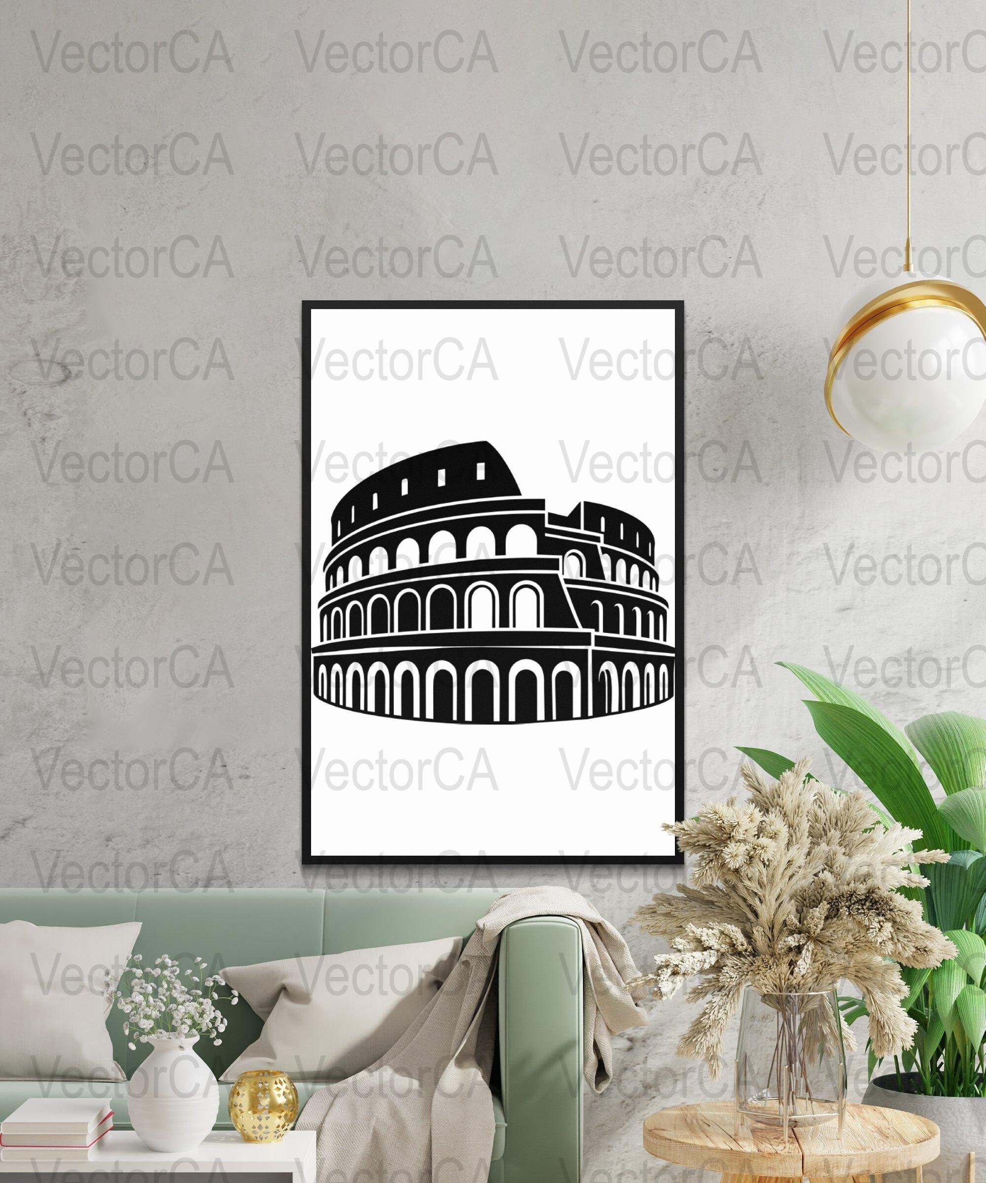 Colosseum SVG, Rome Italy Landmark Vector, Instant Digital Download for ...