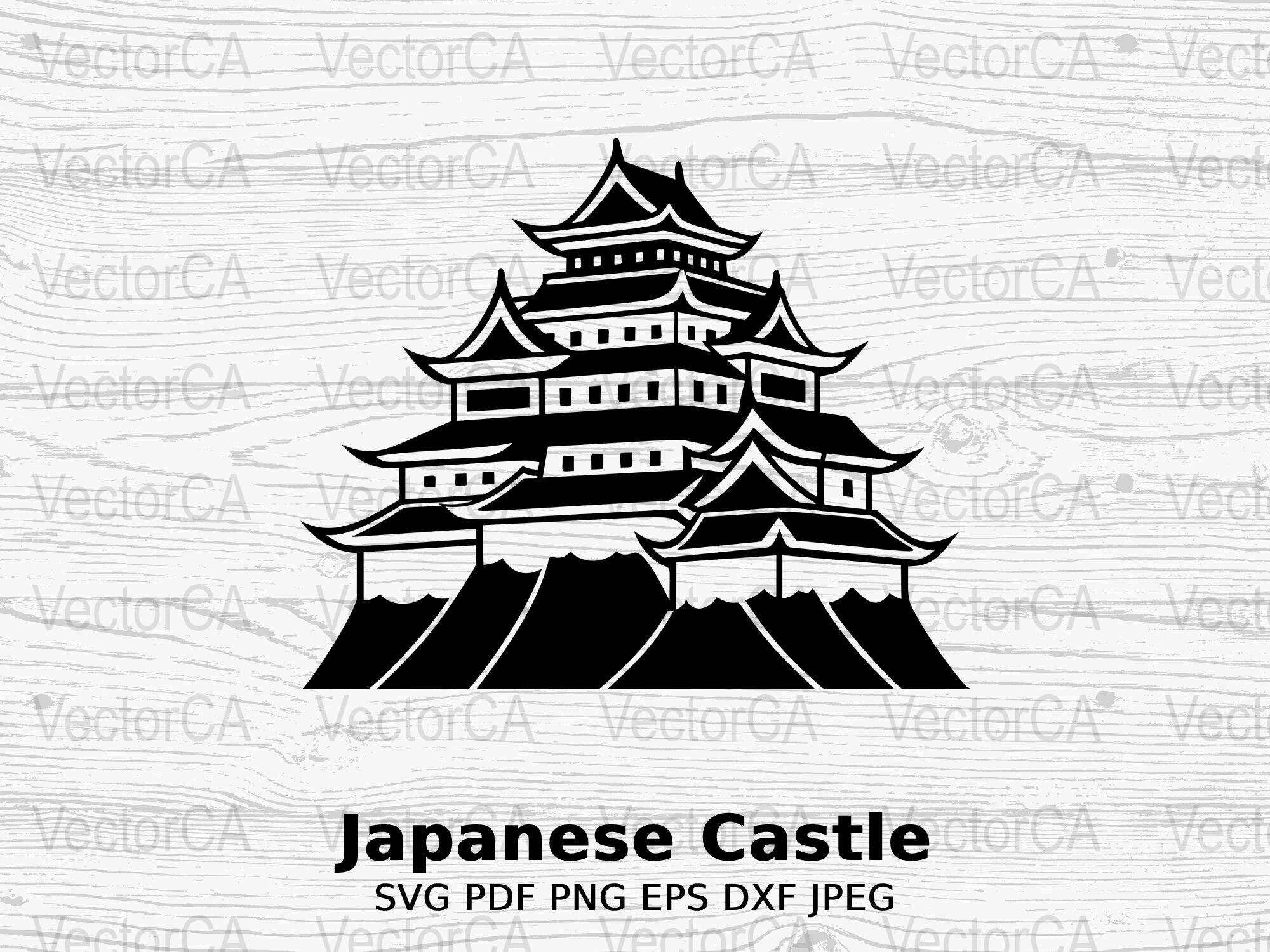 Japanese Castle SVG PNG Digital Image, Instant Download Graphic Design ...