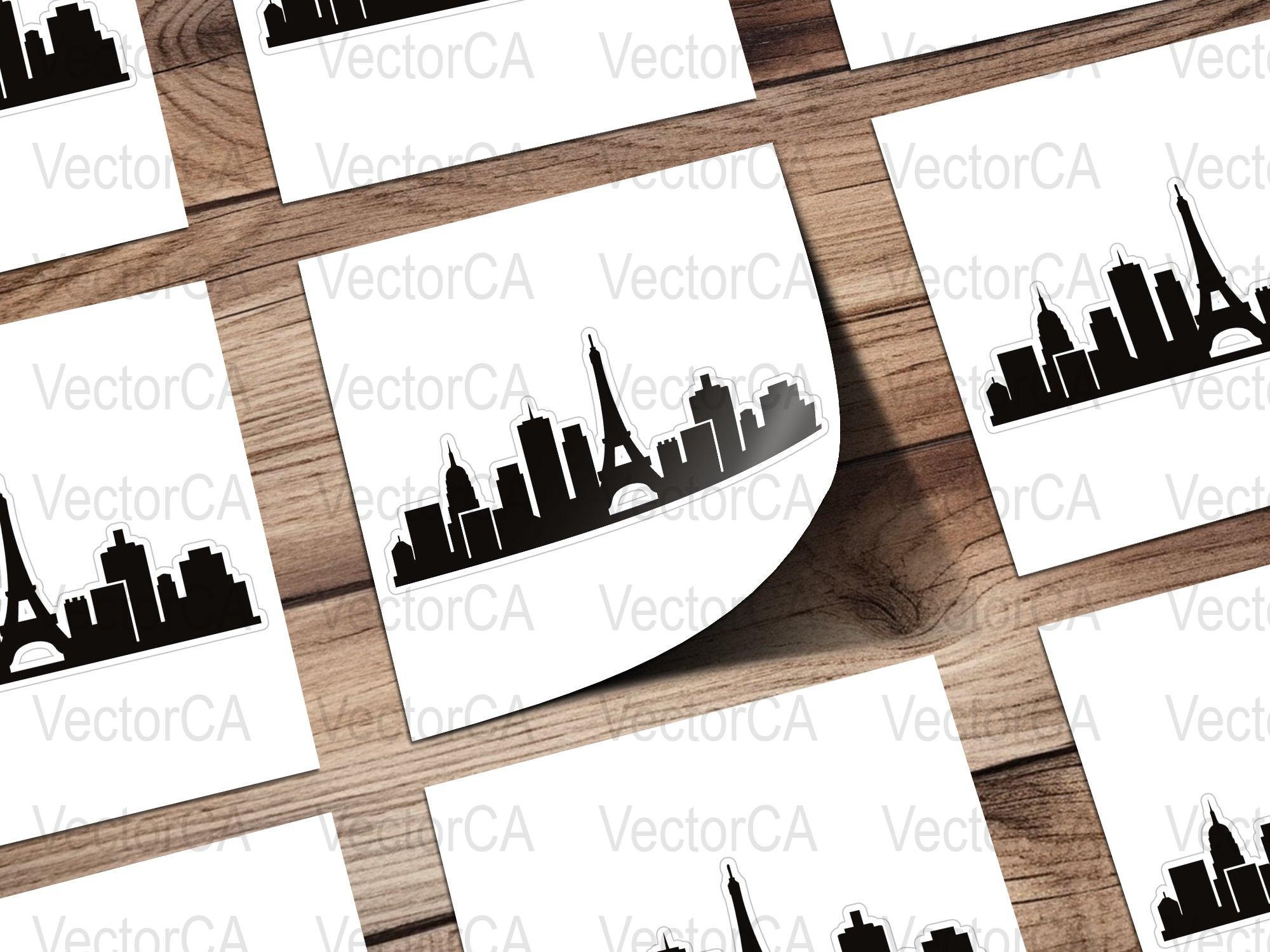 Paris Skyline SVG, Digital File, France Cityscape Vector, Instant ...