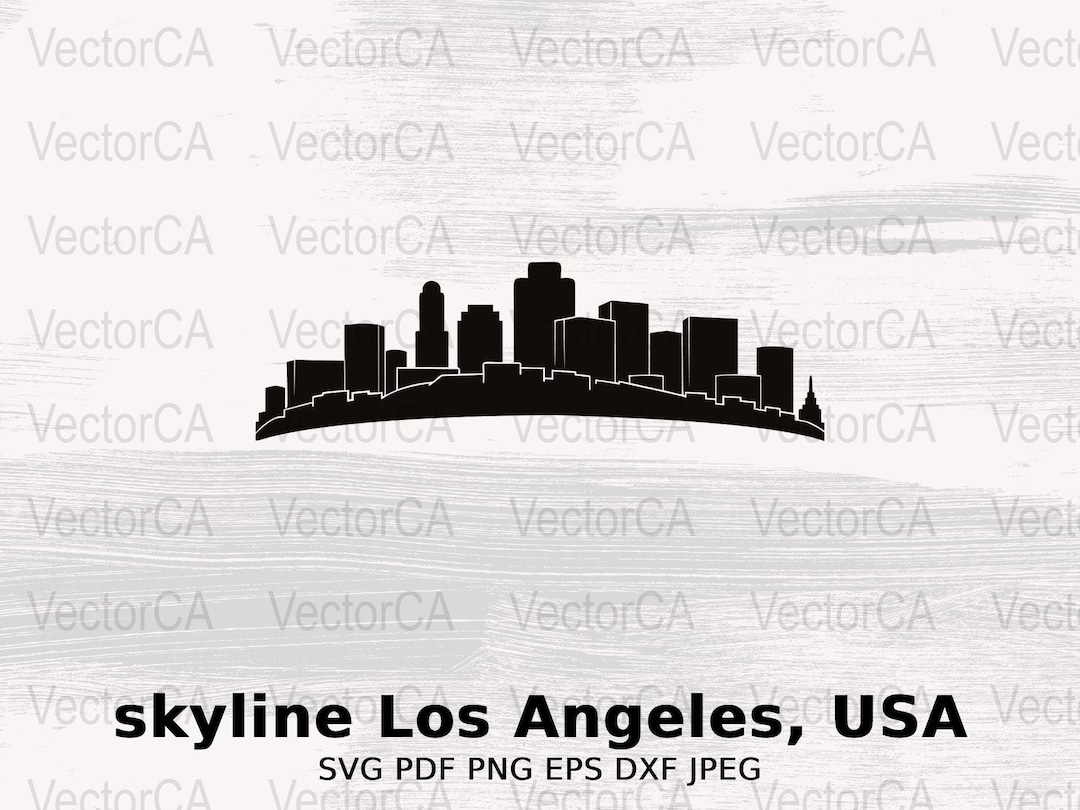 Los Angeles Skyline SVG Panorama, Digital Instant Download, USA ...