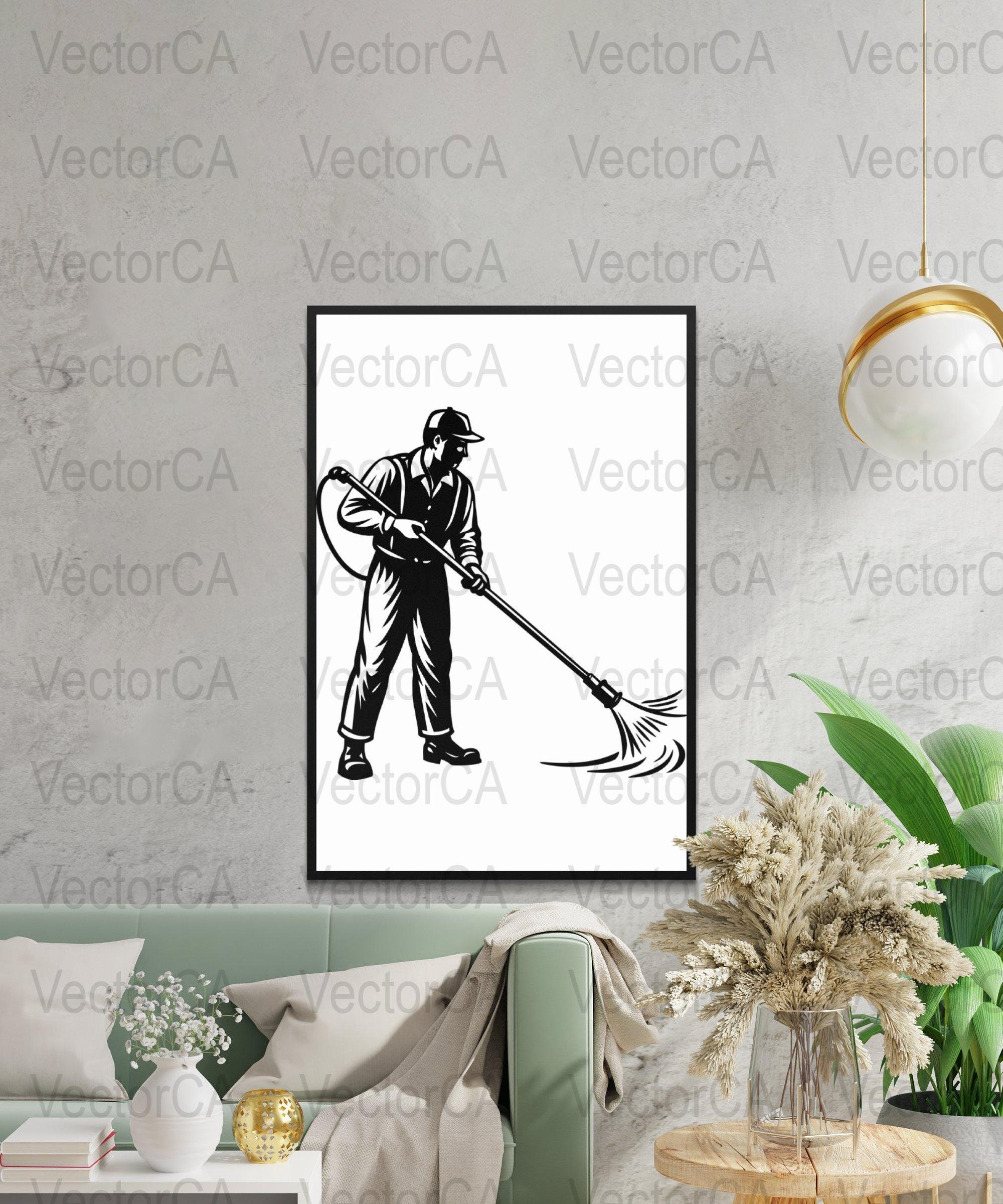 Digital Man Pressure Washing SVG Image for Download,commercial ...