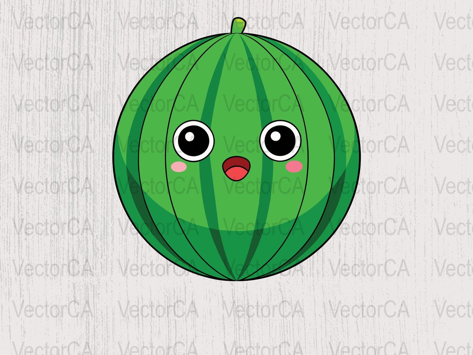 Kawaii Watermelon Vector Cutting Files Instant Download Digital Art ...