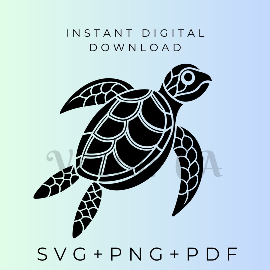 Sea Turtle SVG Digital Vector Cutting Files Silhouette Cameo, Scanncut ...