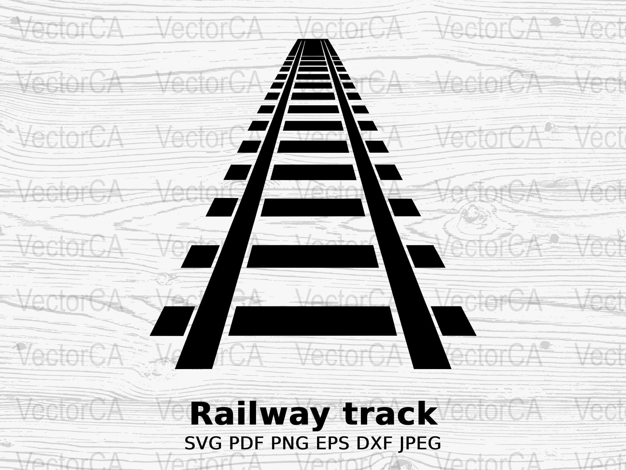 Railway Track SVG PNG Image Digital Download , Train Track Clipart for ...
