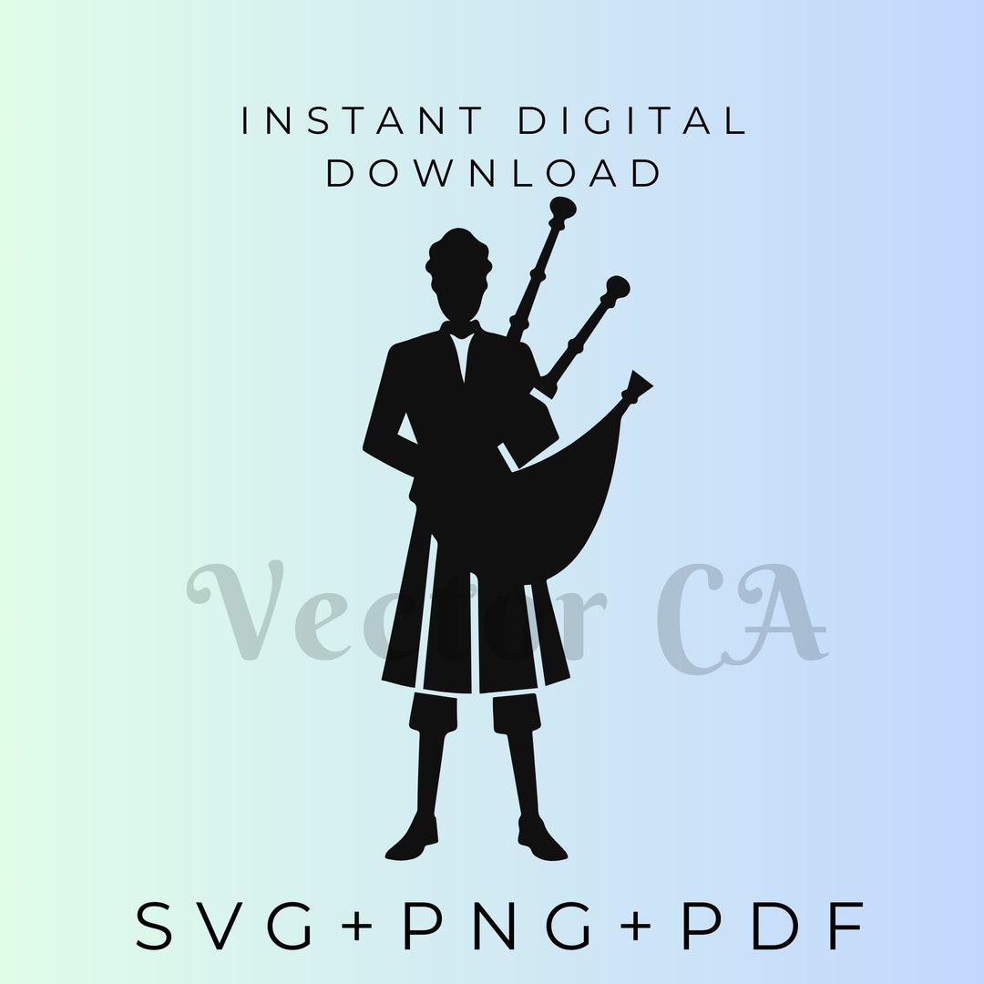 Scottish Bagpiper SVG: Celtic Craft Design (digital Vector Files) - Etsy