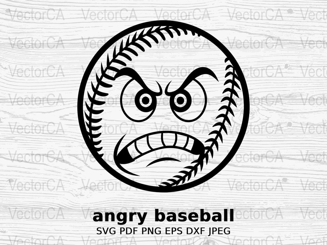 Angry Baseball SVG PNG Digital Image, Sports Graphic Design, Instant ...
