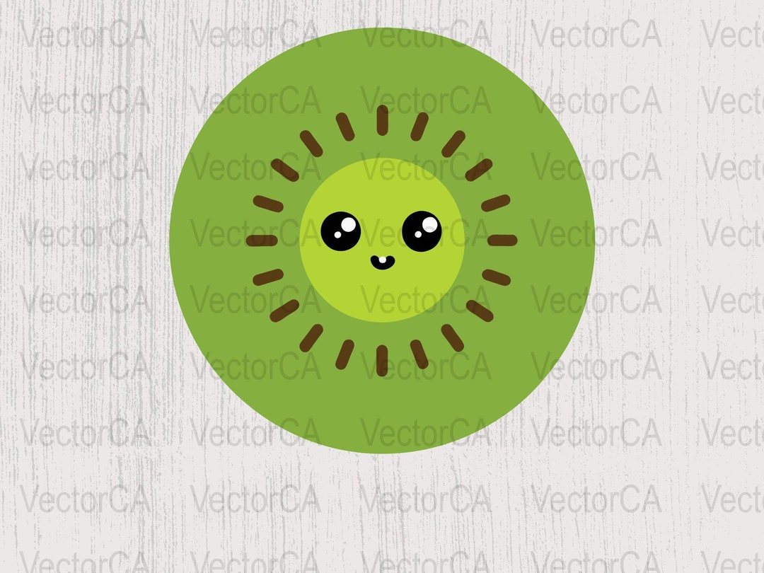 Kawaii Kiwi SVG Vector Cutting Files Silhouette Cameo, Scanncut, Cricut ...