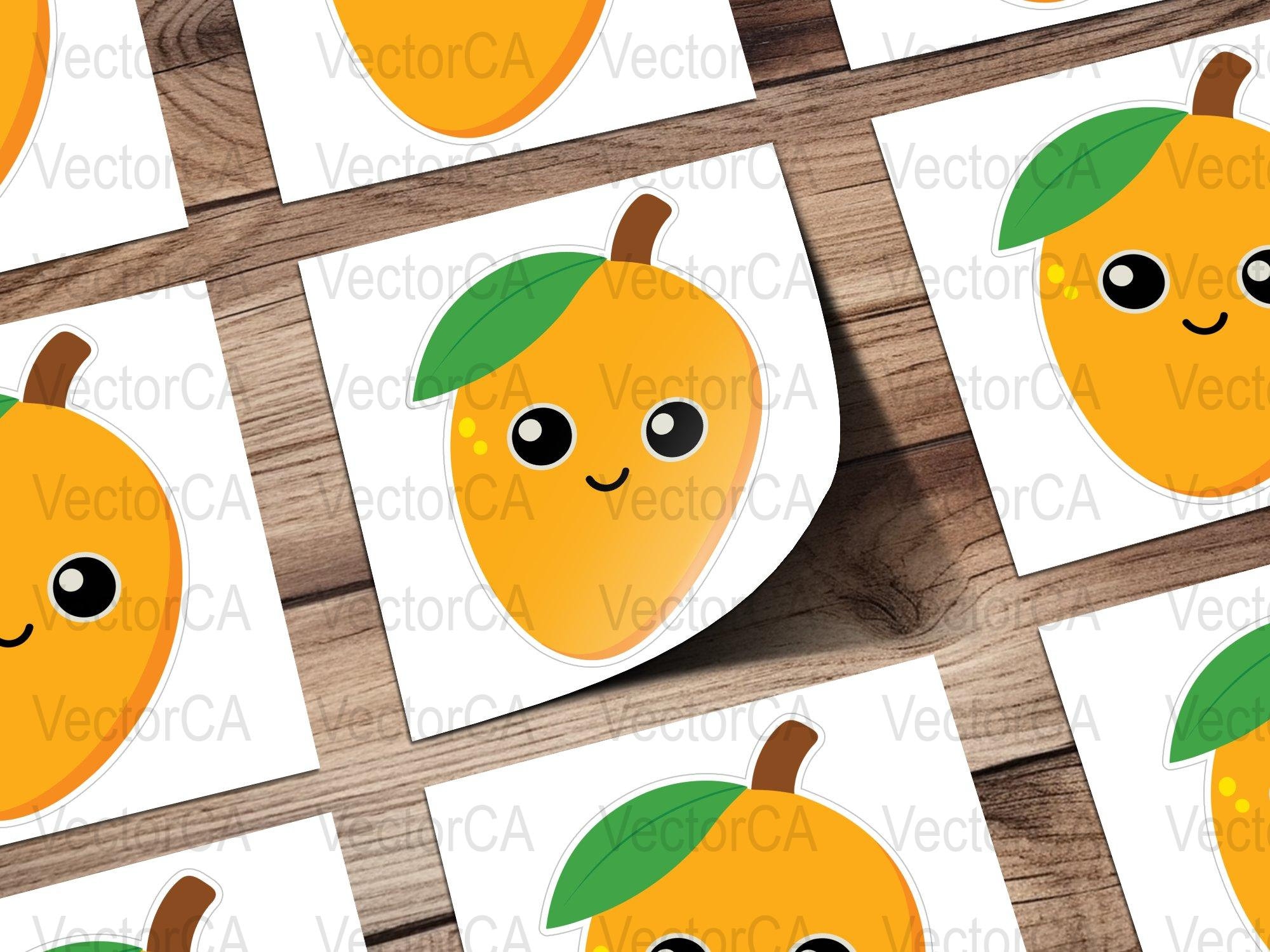 Kawaii Mango SVG Vector Cutting Files, Silhouette Cameo,scanncut ...