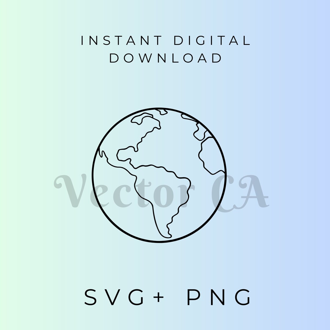 Global Earth Vector SVG - Digital Download, Earth Map SVG ...