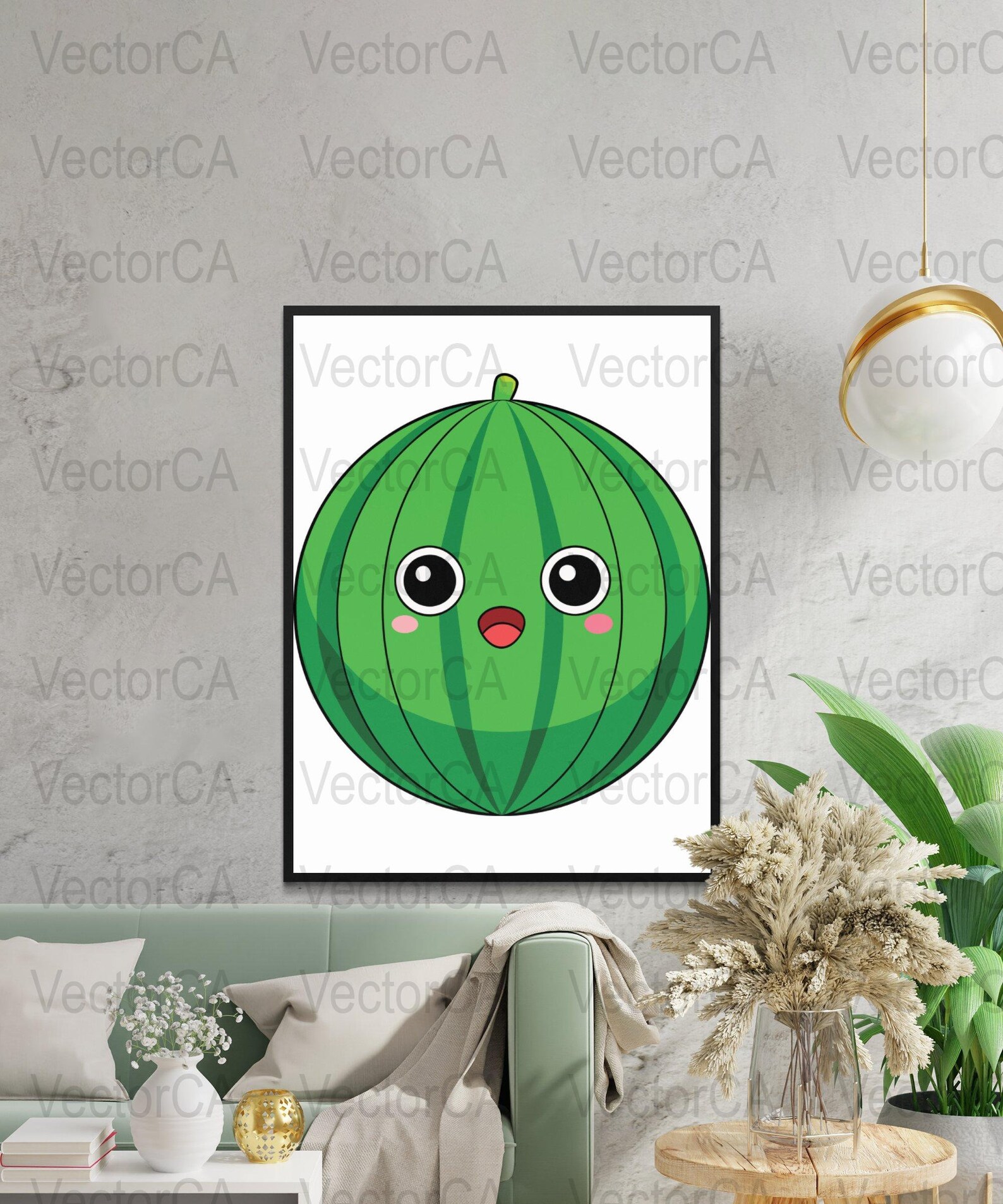 Kawaii Watermelon Vector Cutting Files Instant Download Digital Art ...