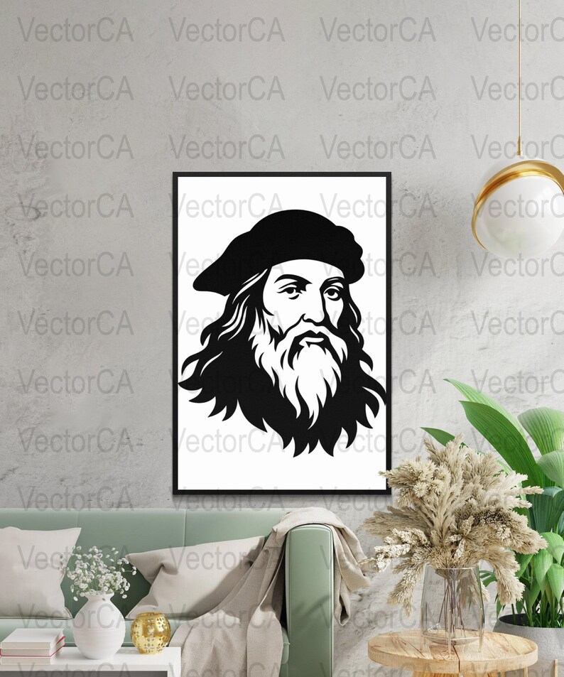 Leonardo Da Vinci SVG Sketch Digital Image, Commercial Use, Cricut ...