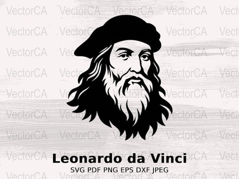 Leonardo Da Vinci SVG Sketch Digital Image, Commercial Use, Cricut ...