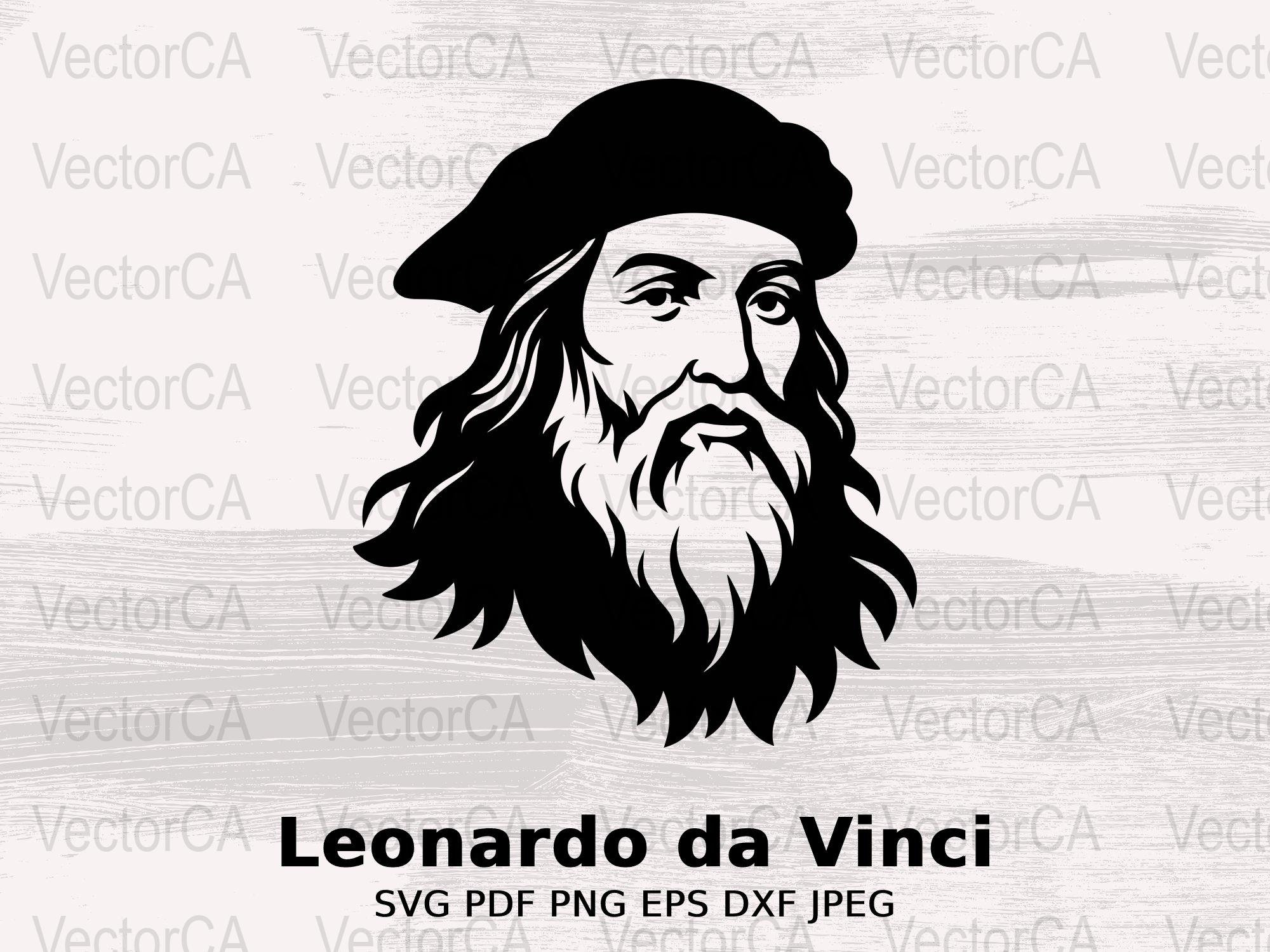 Leonardo Da Vinci SVG Sketch Digital Image, Commercial Use, Cricut ...