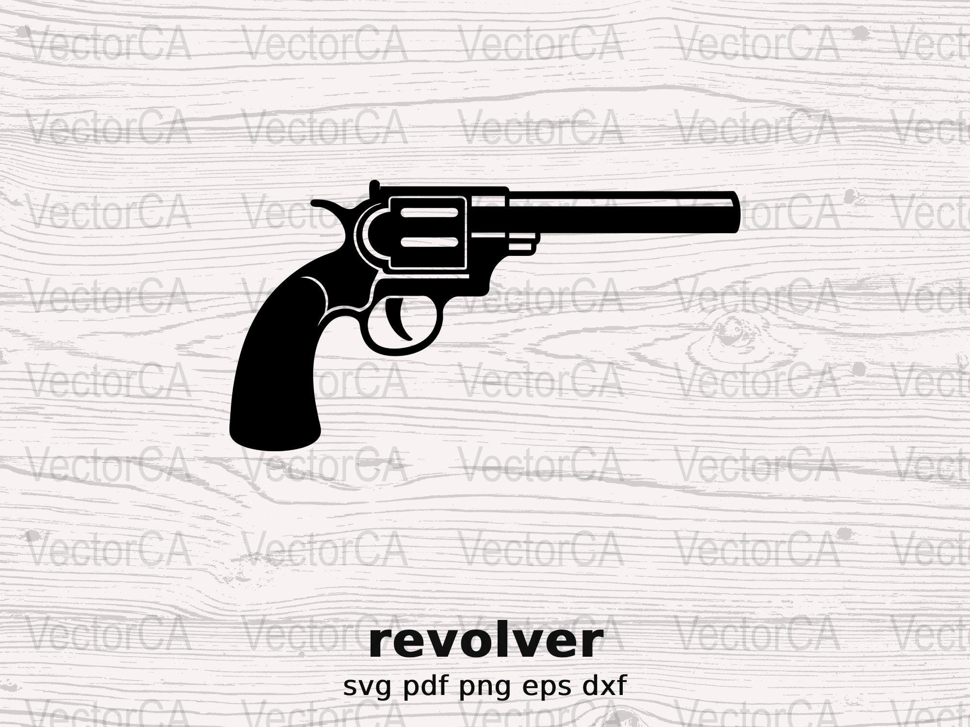 Revolver Gun SVG PNG Digital Download, Cricut Compatible Gun Image, DIY ...