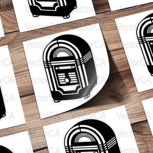 Vintage Jukebox SVG PNG, Retro Music Player Digital Image File, Instant ...