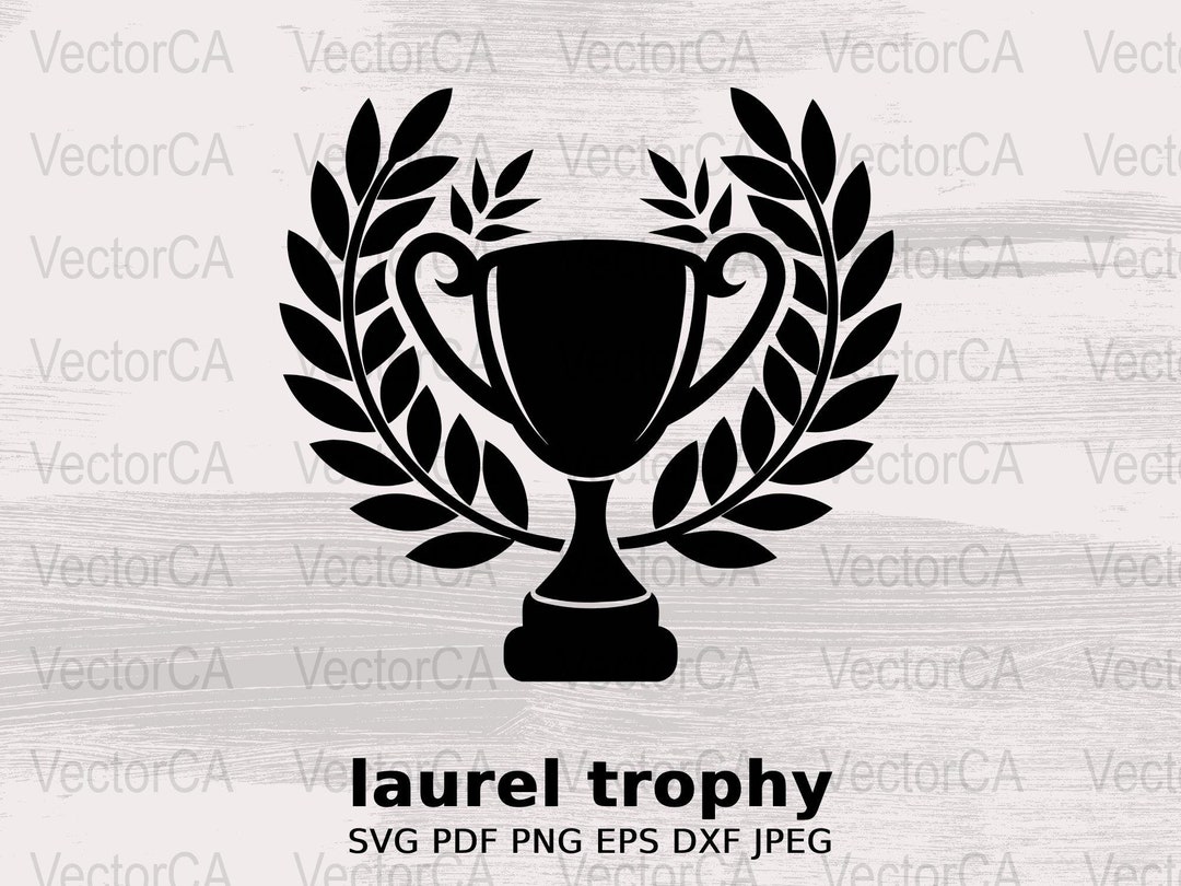 Laurel Trophy SVG PNG Digital Download, Artwork for Commercial Use ...