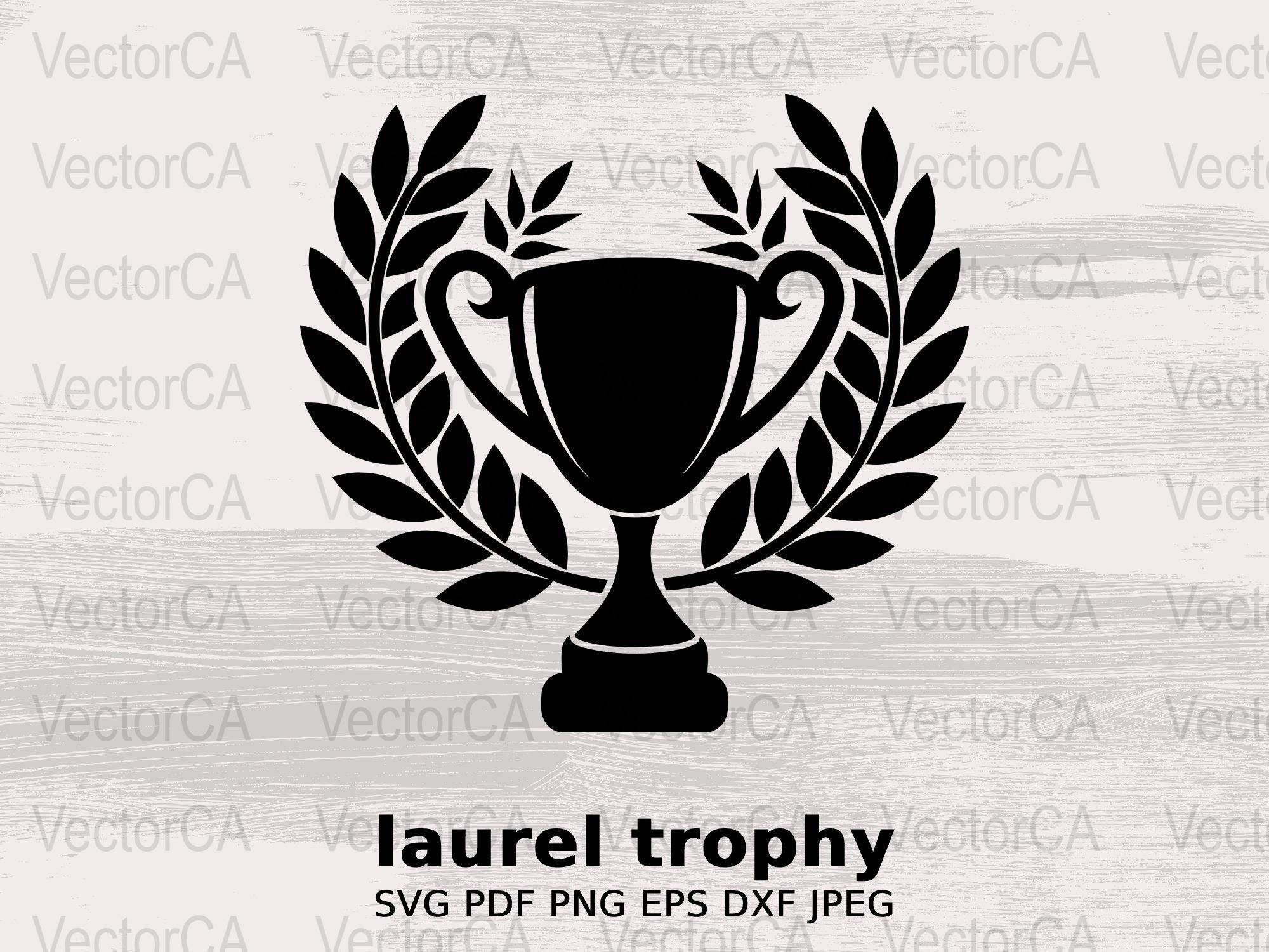 Laurel Trophy SVG PNG Digital Download, Artwork for Commercial Use ...