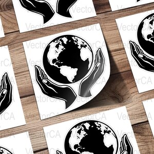 Digital Earth in Hands SVG PNG, Eco Friendly World Illustration, Grip ...
