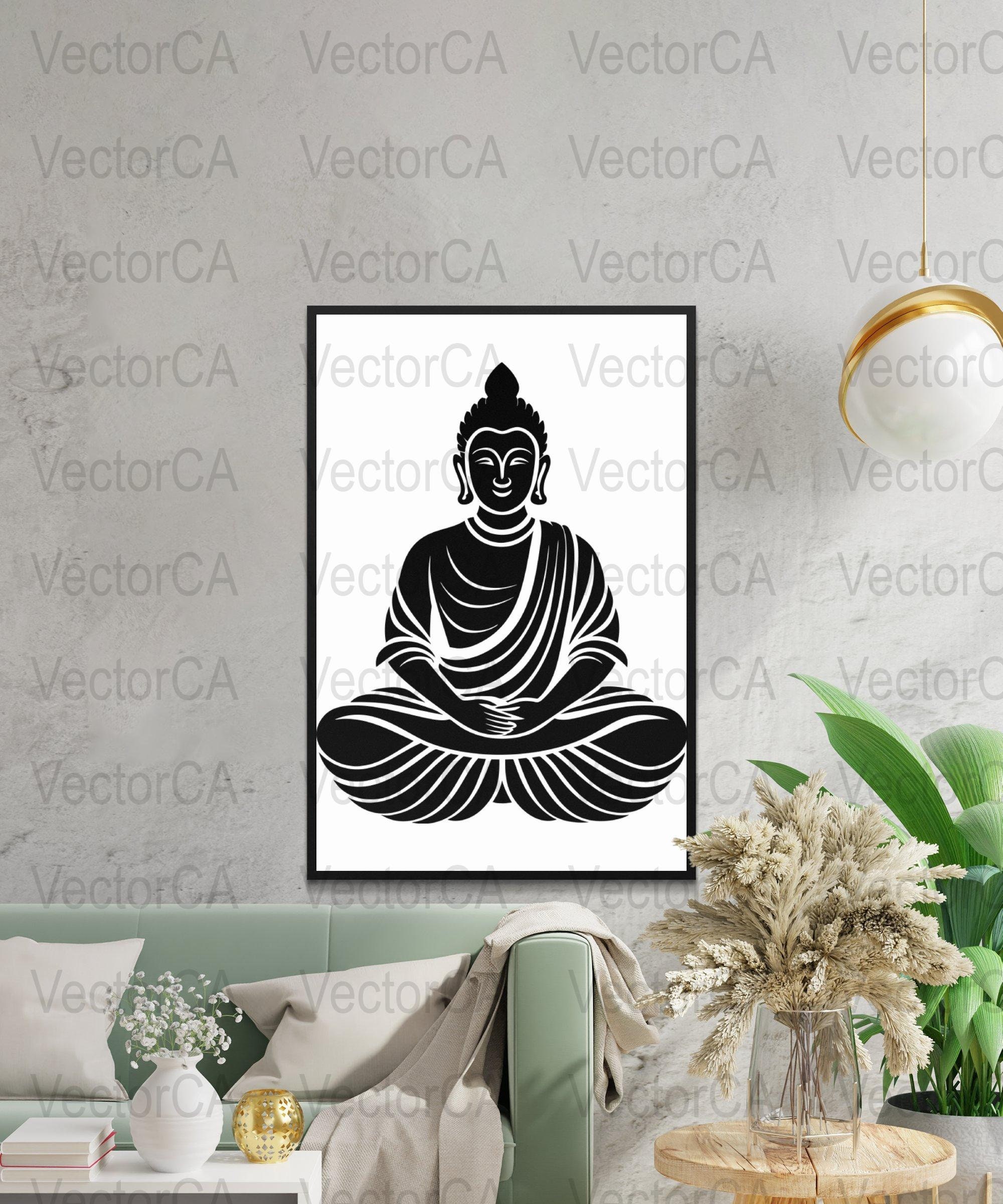 Digital Lord Buddha SVG, Instant Download, Buddha Graphics for DIY ...