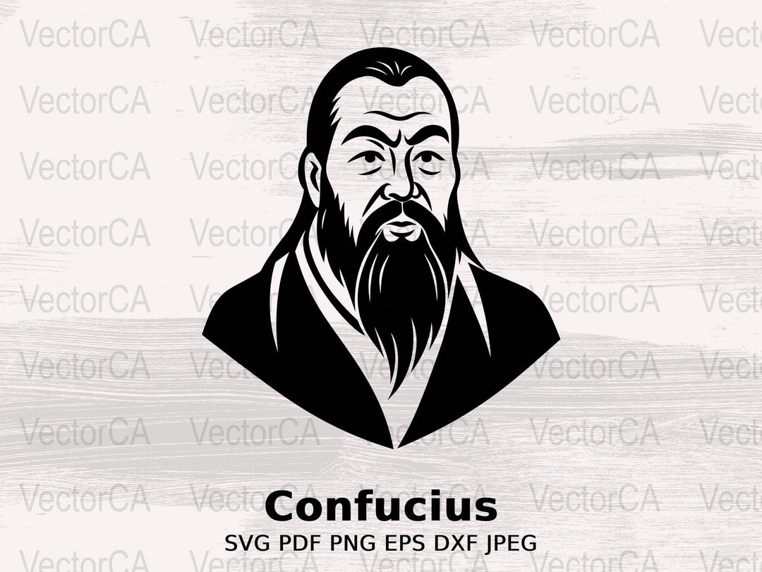 Confucius SVG Digital Cutting File, Philosopher Portrait Clipart ...
