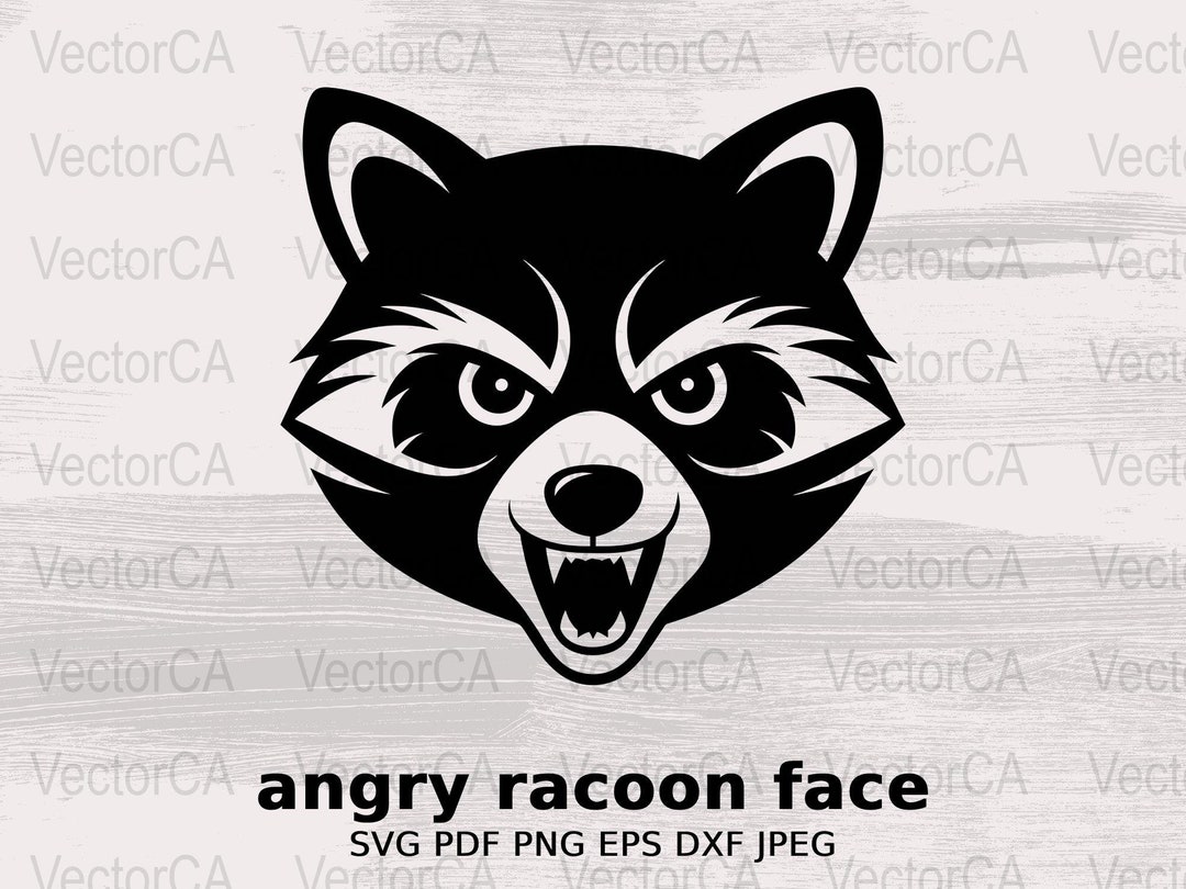 Angry Raccoon Face SVG PNG Digital Image Instant Download, Clipart for ...
