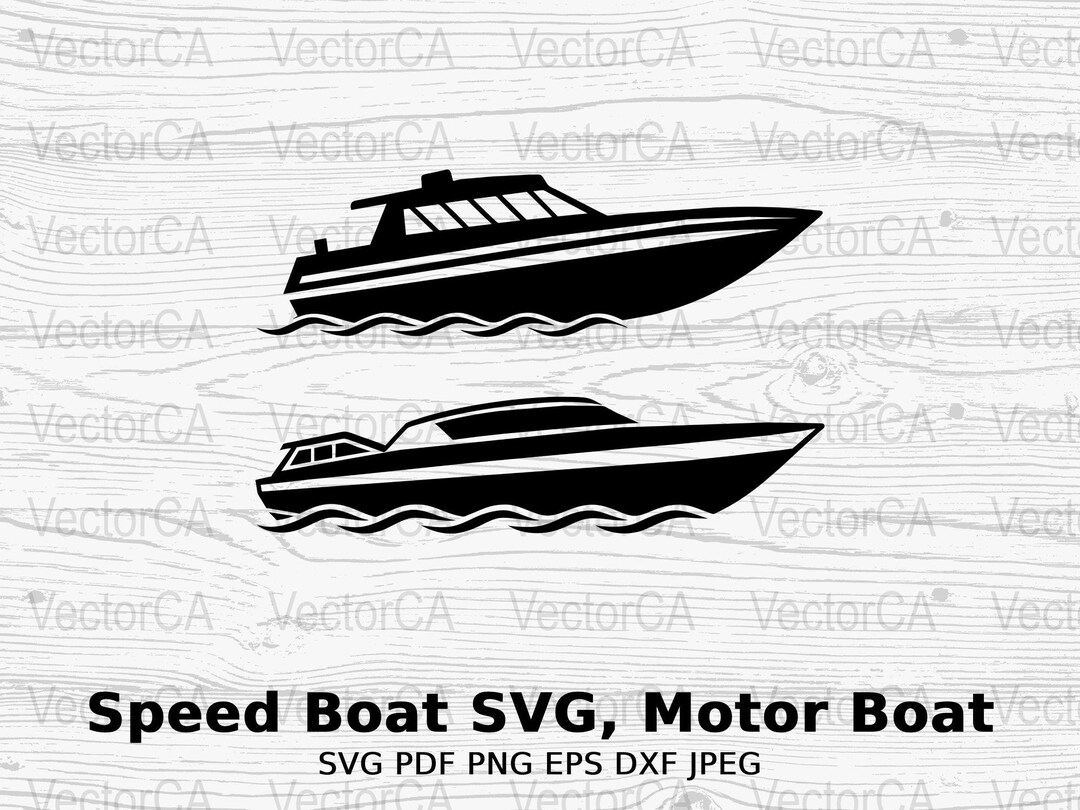 Speed Boat SVG, Motor Boat Clipart, Nautical Digital Image, PNG File ...