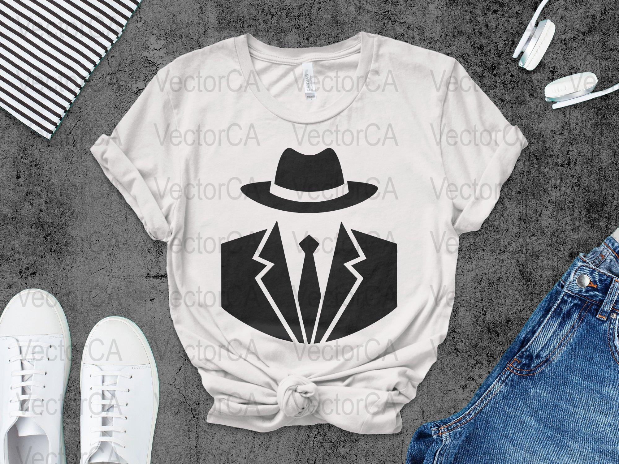 Digital Download Gangster Hat, Suit, and Tie SVG Image, Professional ...