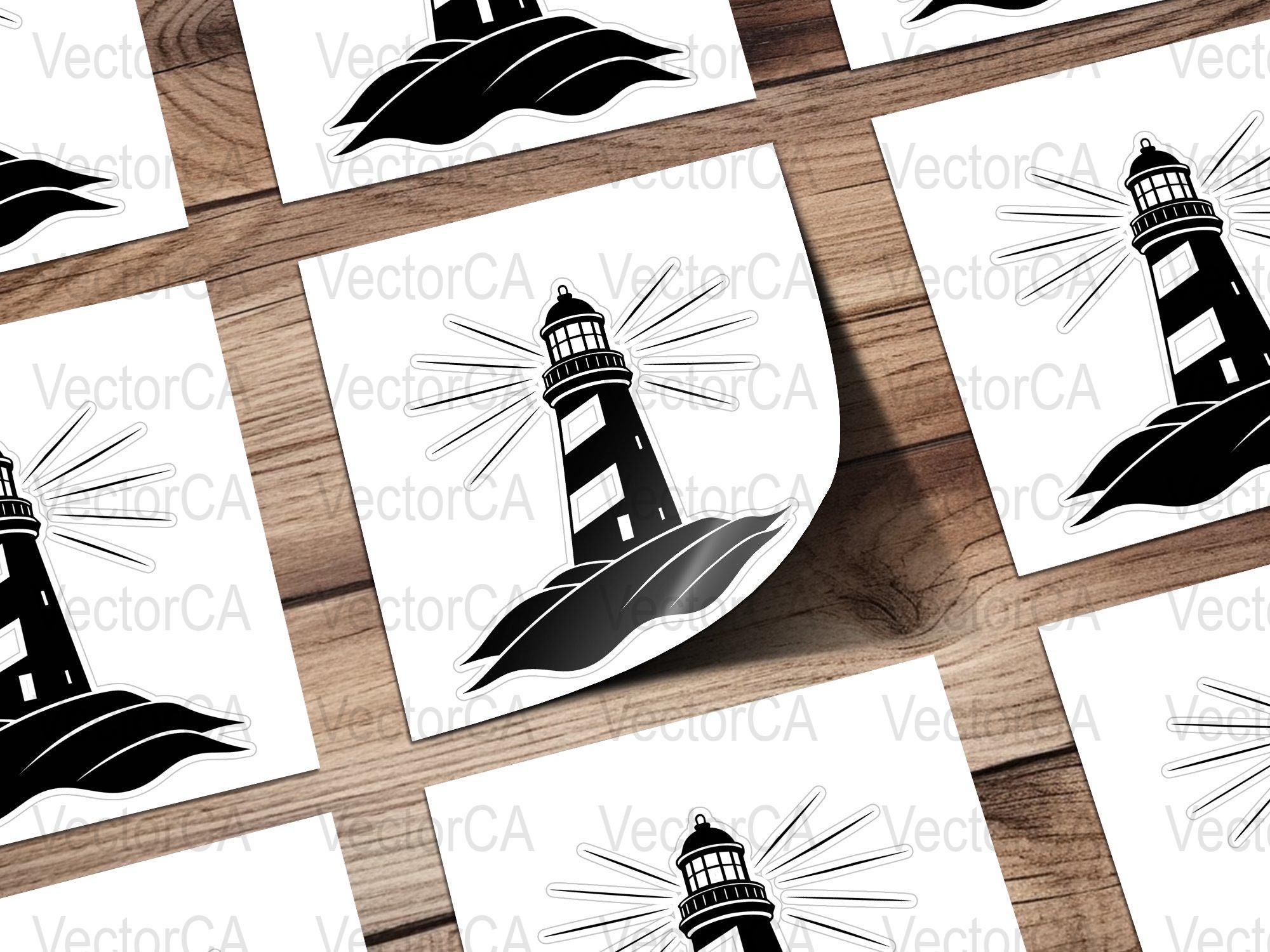 Vintage Lighthouse SVG Vector Image, Digital Download, Nautical Home ...