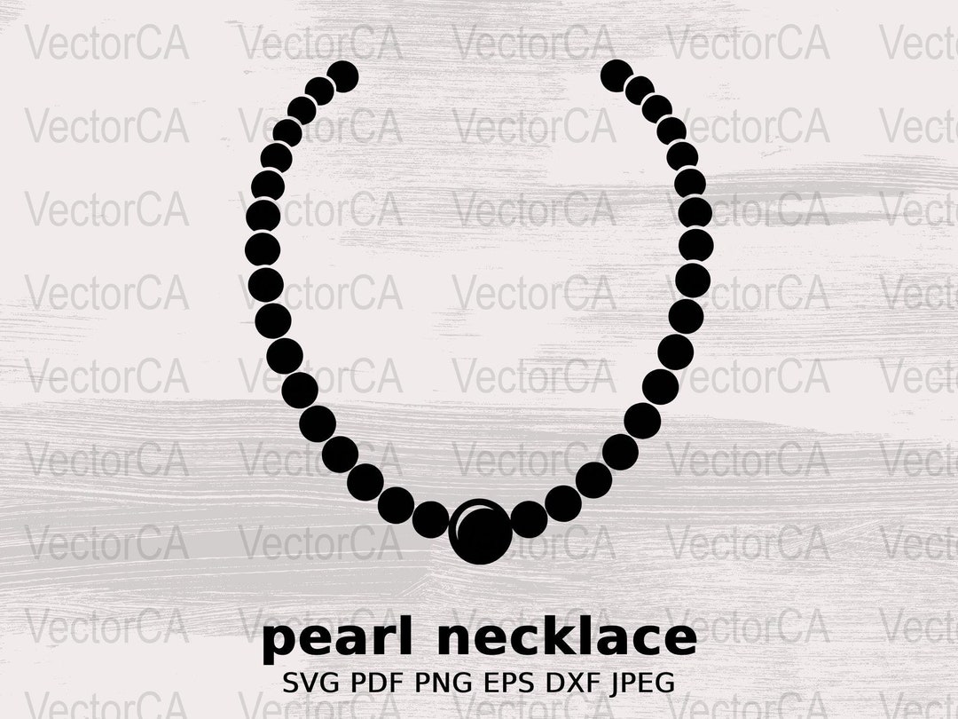 Digital Pearl Necklace SVG, Downloadable Jewelry Design Graphic for ...