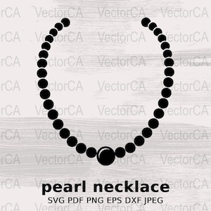 Digital Pearl Necklace SVG, Downloadable Jewelry Design Graphic for ...