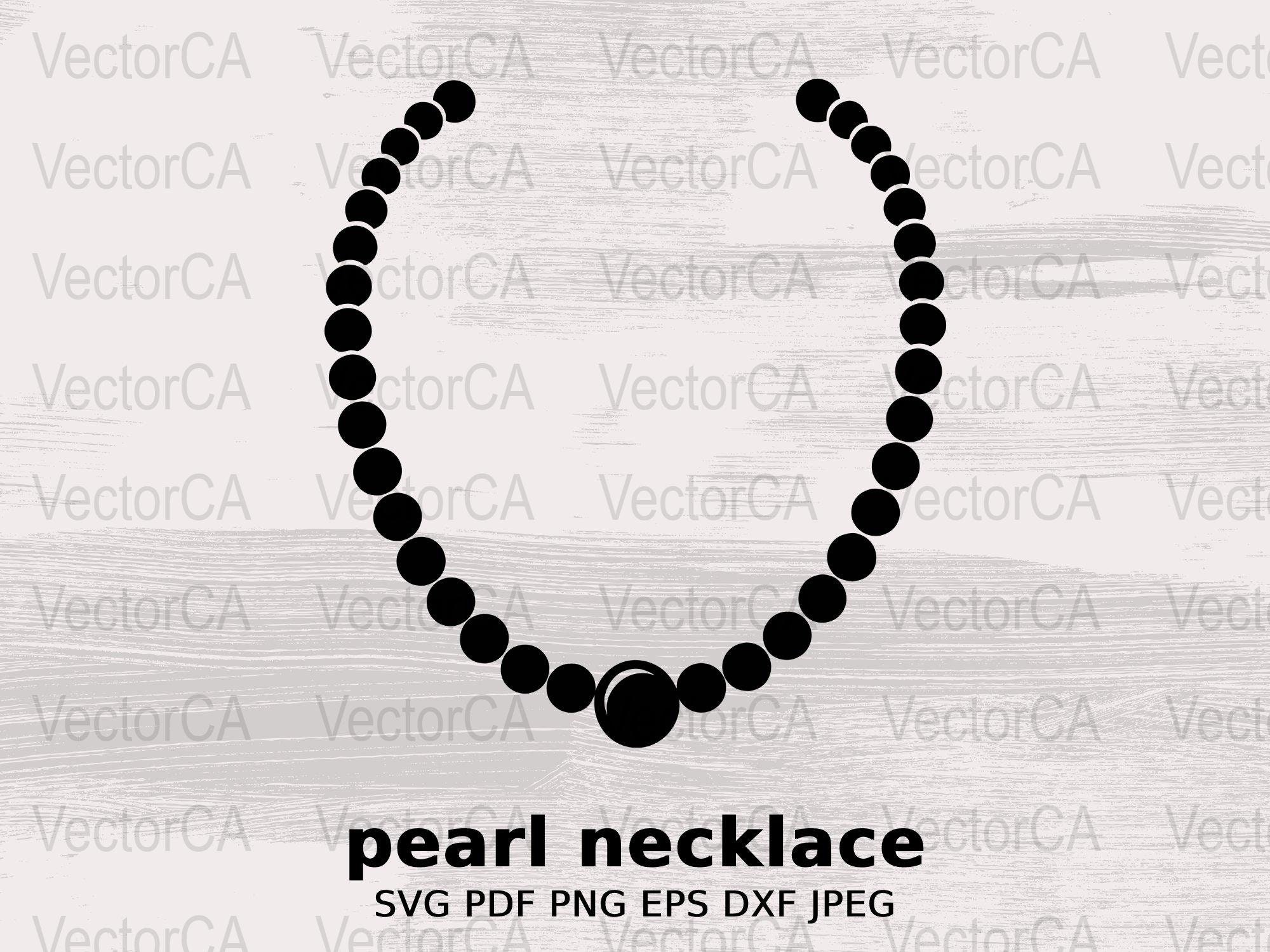 Digital Pearl Necklace SVG, Downloadable Jewelry Design Graphic for ...