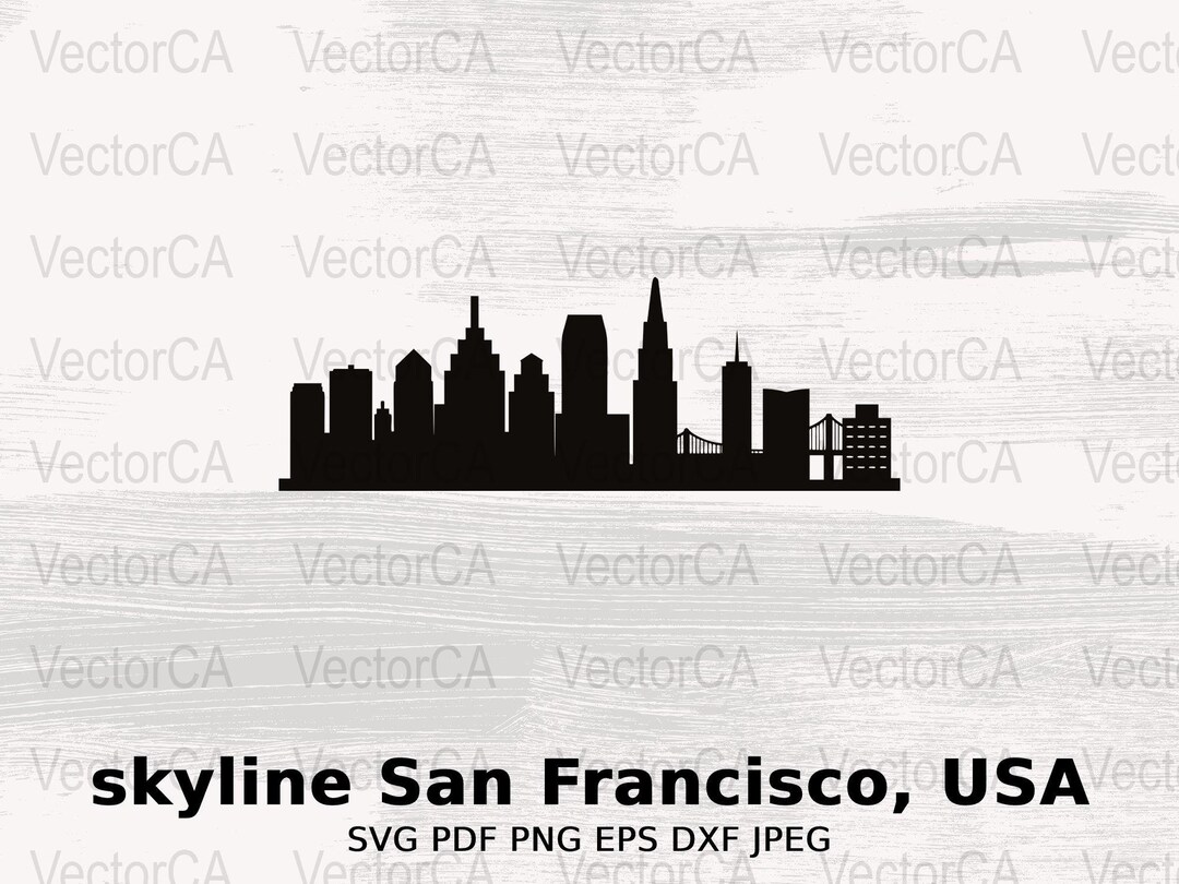 San Francisco Skyline SVG, Digital Product, USA Cityscape Vector Image ...