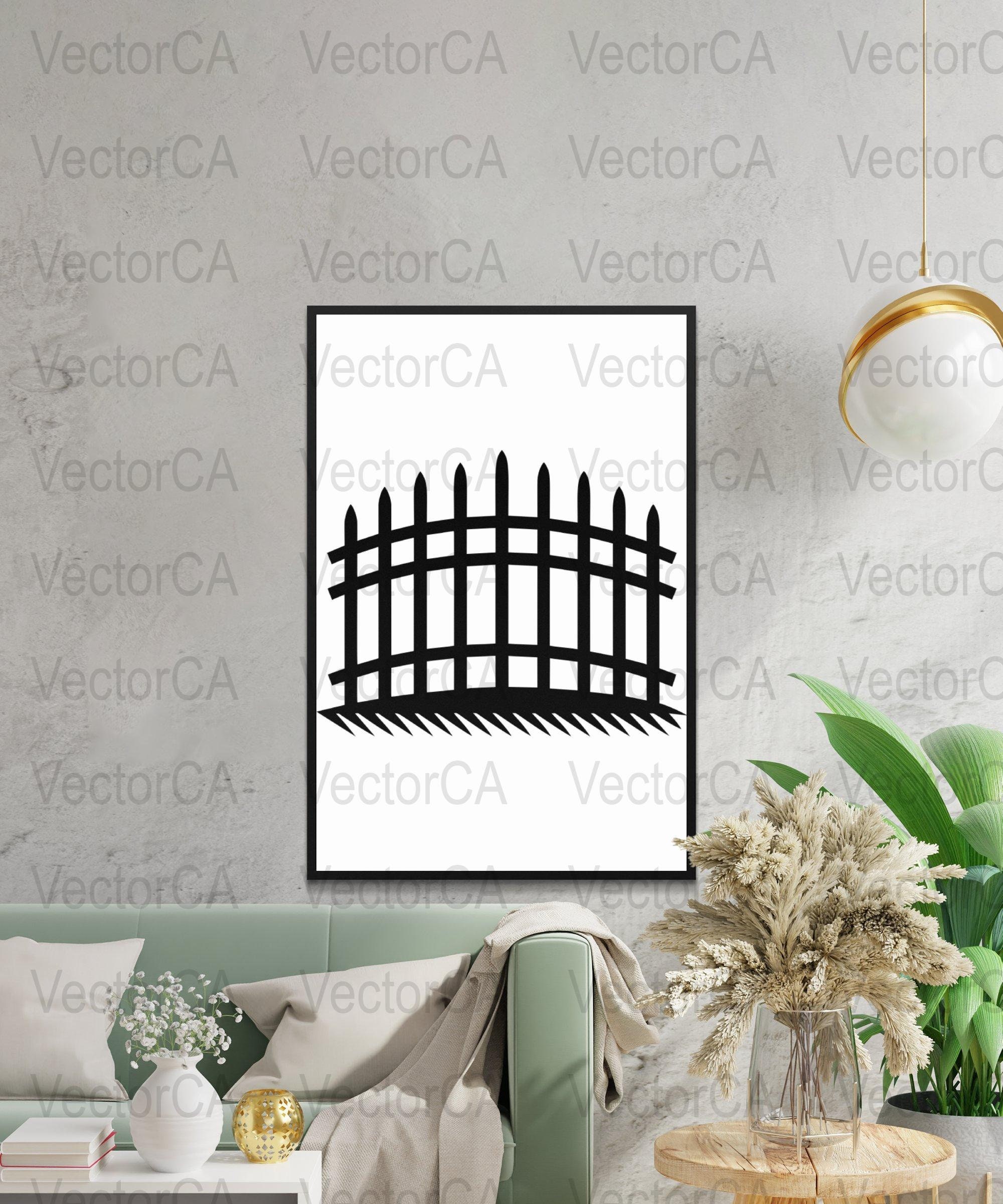 Digital Fence SVG File, Instant Download for Commercial Use, DIY Wall ...