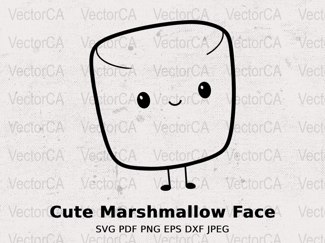 Cute Marshmallow Face SVG, Cricut Ready, Digital Instant Download , DIY ...
