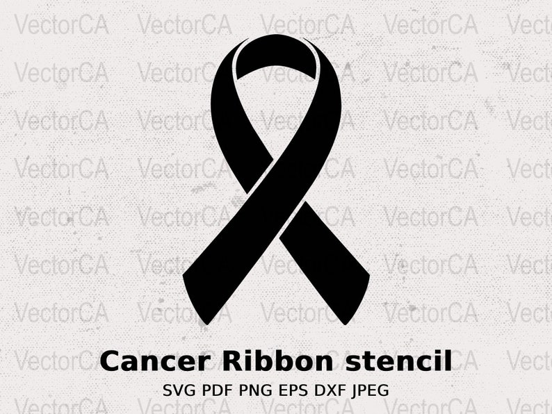 Cancer Ribbon SVG Stencil, Cricut Compatible, Digital Instant Download ...