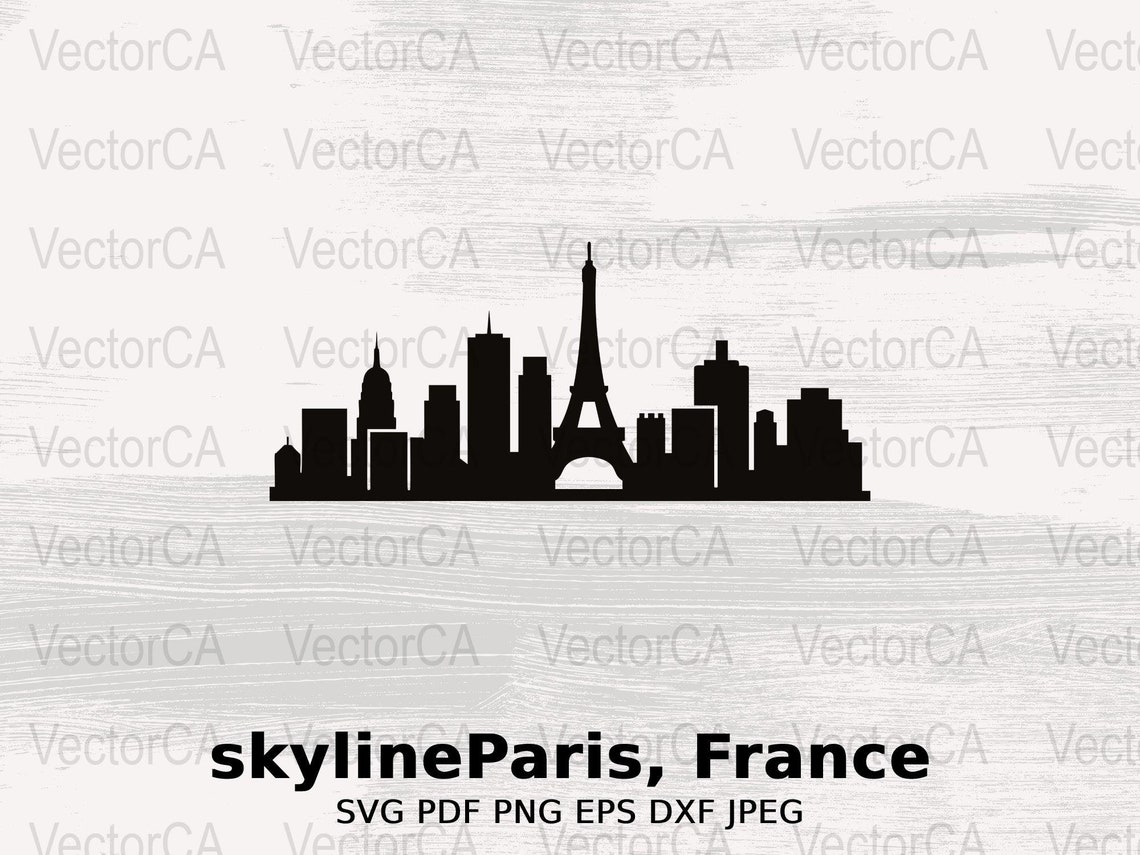 Paris Skyline SVG, Digital File, France Cityscape Vector, Instant ...