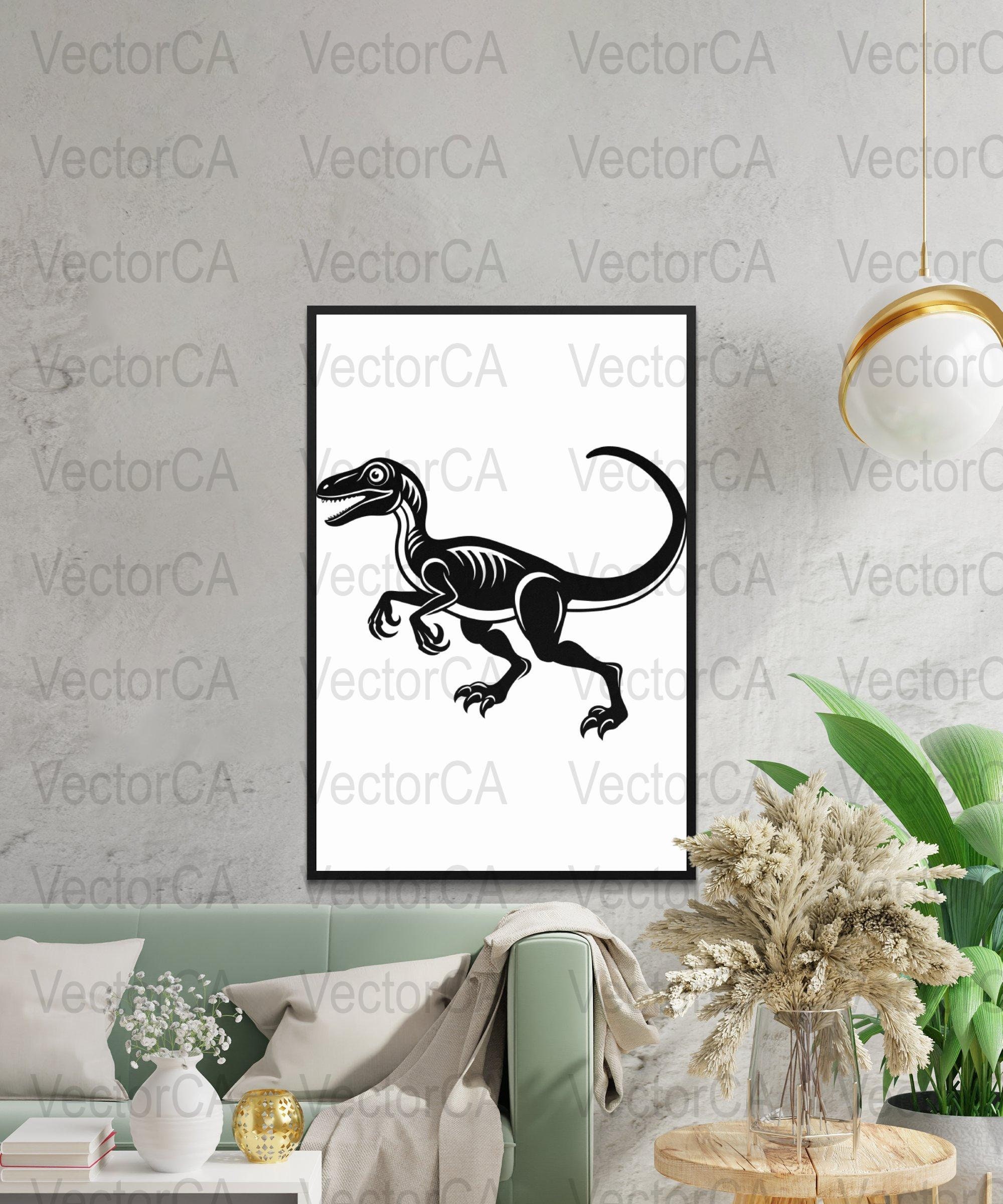 Digital Velociraptor SVG PNG, Running Dinosaur Image for Cricut ...