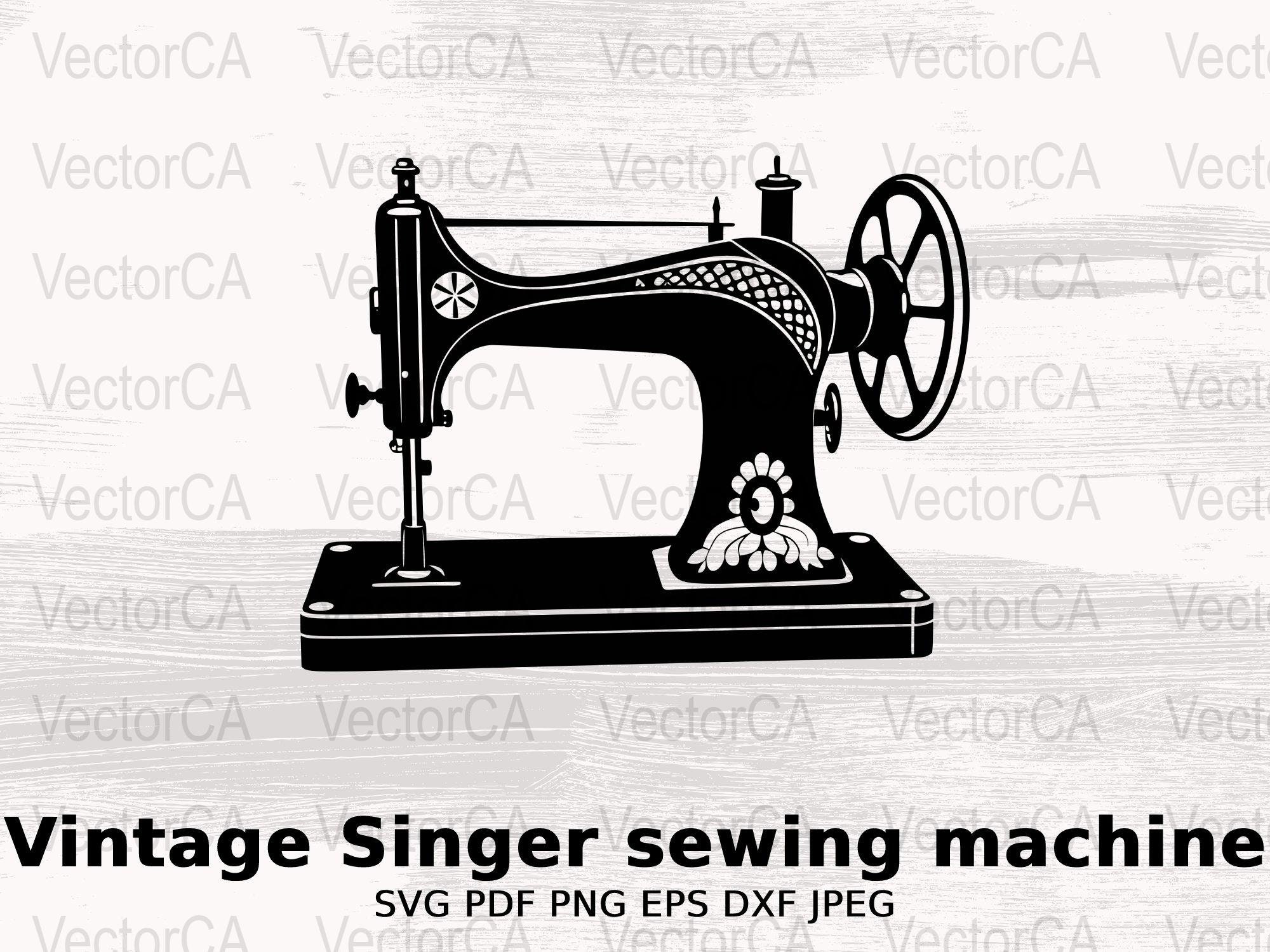Vintage Singer Sewing Machine SVG, Digital Download, Craft Supply ...