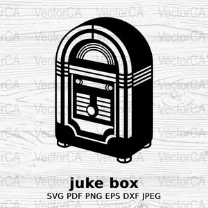 Vintage Jukebox SVG PNG, Retro Music Player Digital Image File, Instant ...